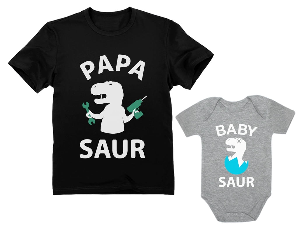 Papa Saur T-Rex Dad & Baby Saur Daddy and Me Matching Set Father & Son ...