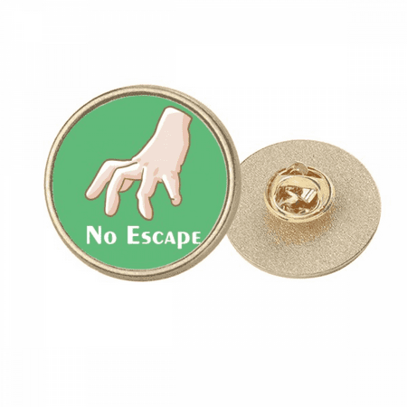 No Way Out Catch Seize Capture Gesture Round Metal Golden Pin Brooch ...
