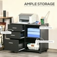 HomCom Mobile Office Filing Cabinet with 3 Drawers, Adjustable Open ...