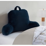 Mainstays Faux Fur Plush Backrest Pillow, Indigo, Soft Rabbit Fur, Kids ...