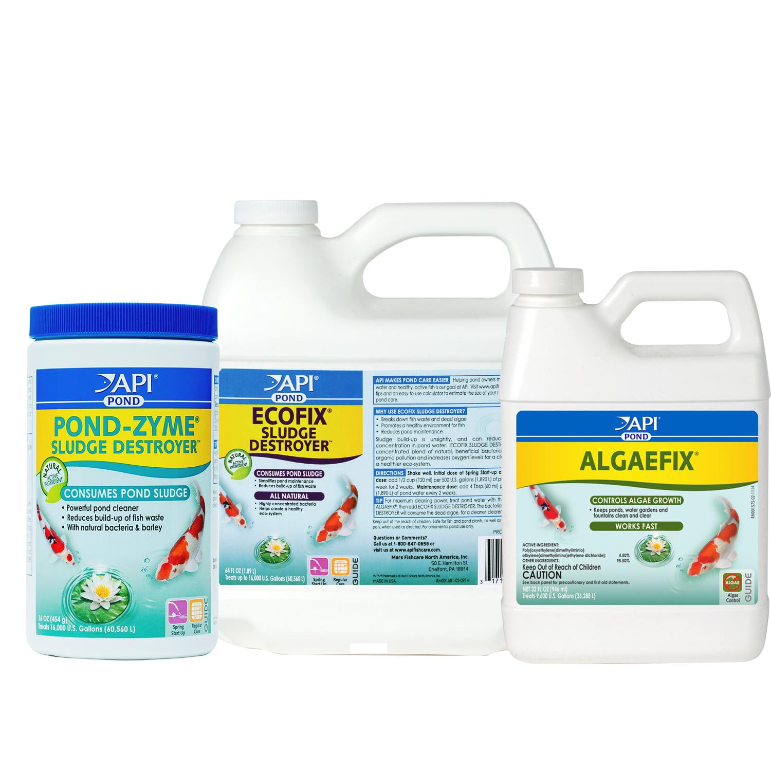 API Pond Essentials Bundle Includes ALGAEFIX Algae Control, Pond-Zyme ...