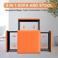 URMAGIC 5 in 1 Leather Footstool Nesting Ottoman Cube Chair, Stackable ...