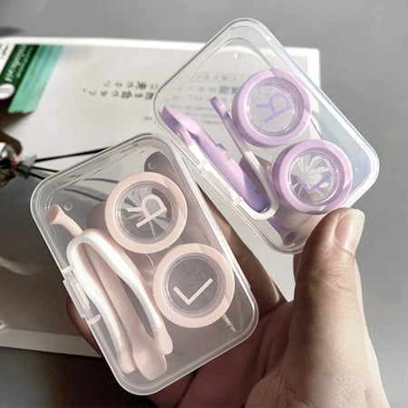 Contact Lens Carrying Case Left Right Eyes Lenses Organizer Holder Box ...