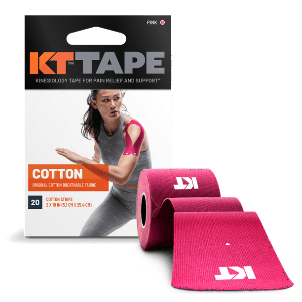 KT Tape Pink Original Cotton Kinesiology Tape 20 Precut Strips ...