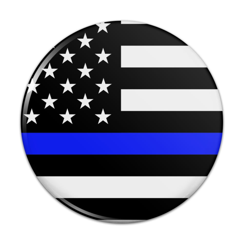 Thin Blue Line American Flag Pinback Button Pin Badge - 1" Diameter ...