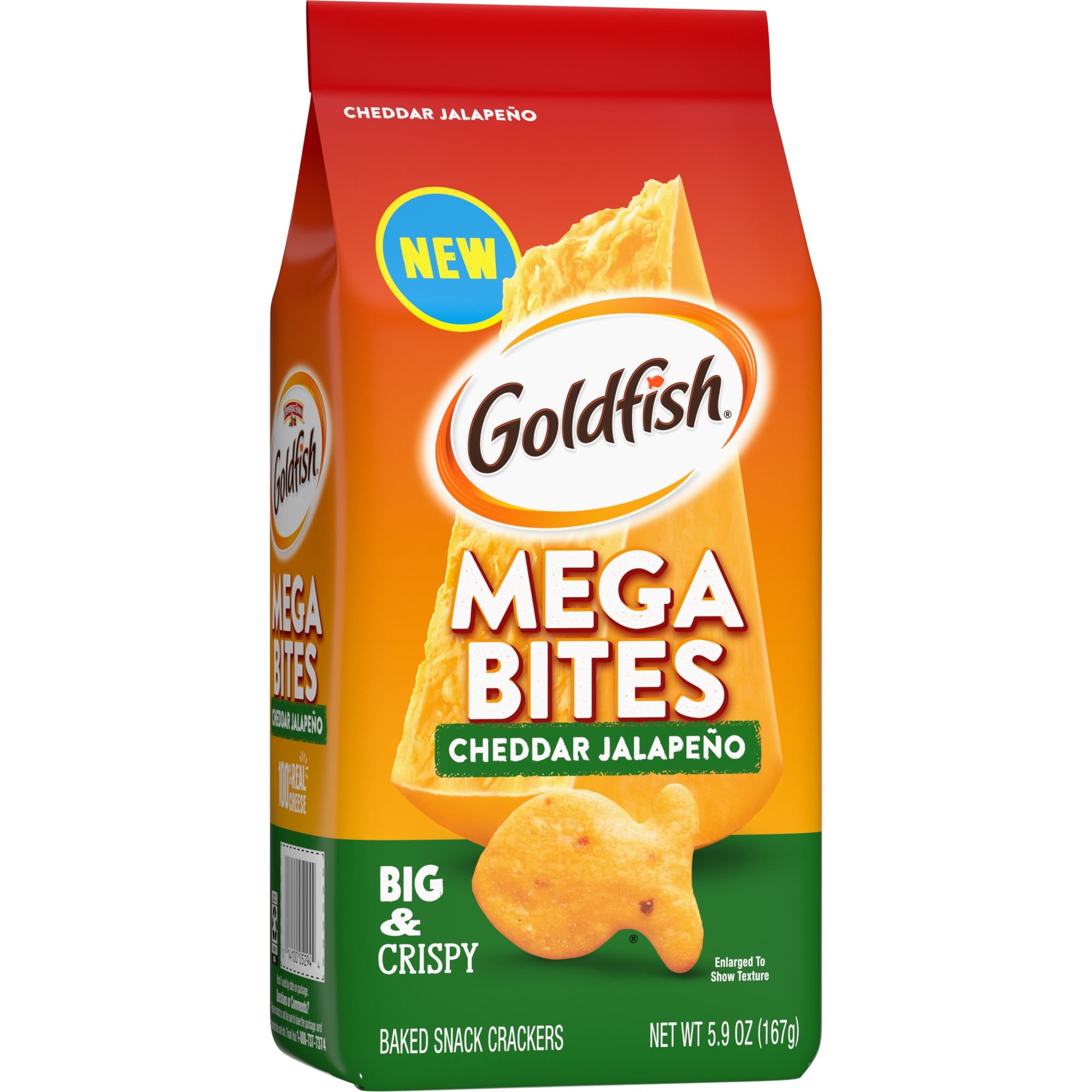 Goldfish Mega Bites, Cheddar Jalapeno Crackers, 5.9 Oz Bag - Walmart.com
