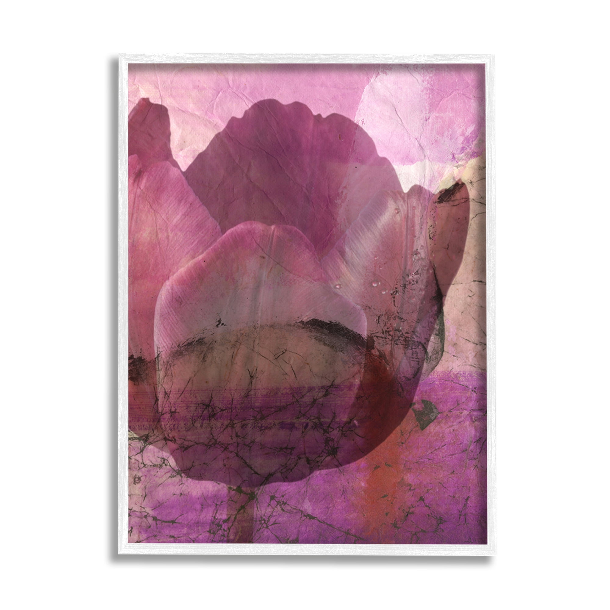 Stupell Abstract Pink Distressed Tulip Collage Botanical & Floral ...