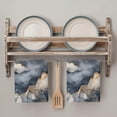 1 Pack Black Marble Kitchen Towels Abstract Art Grey Gold Stripes ...