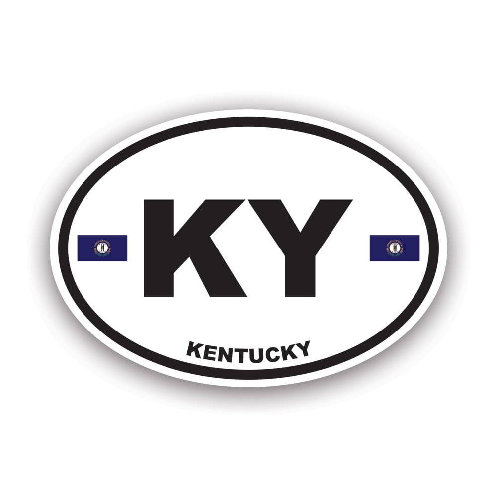 Kentucky Flag Oval Sticker Decal - Self Adhesive Vinyl - Weatherproof ...