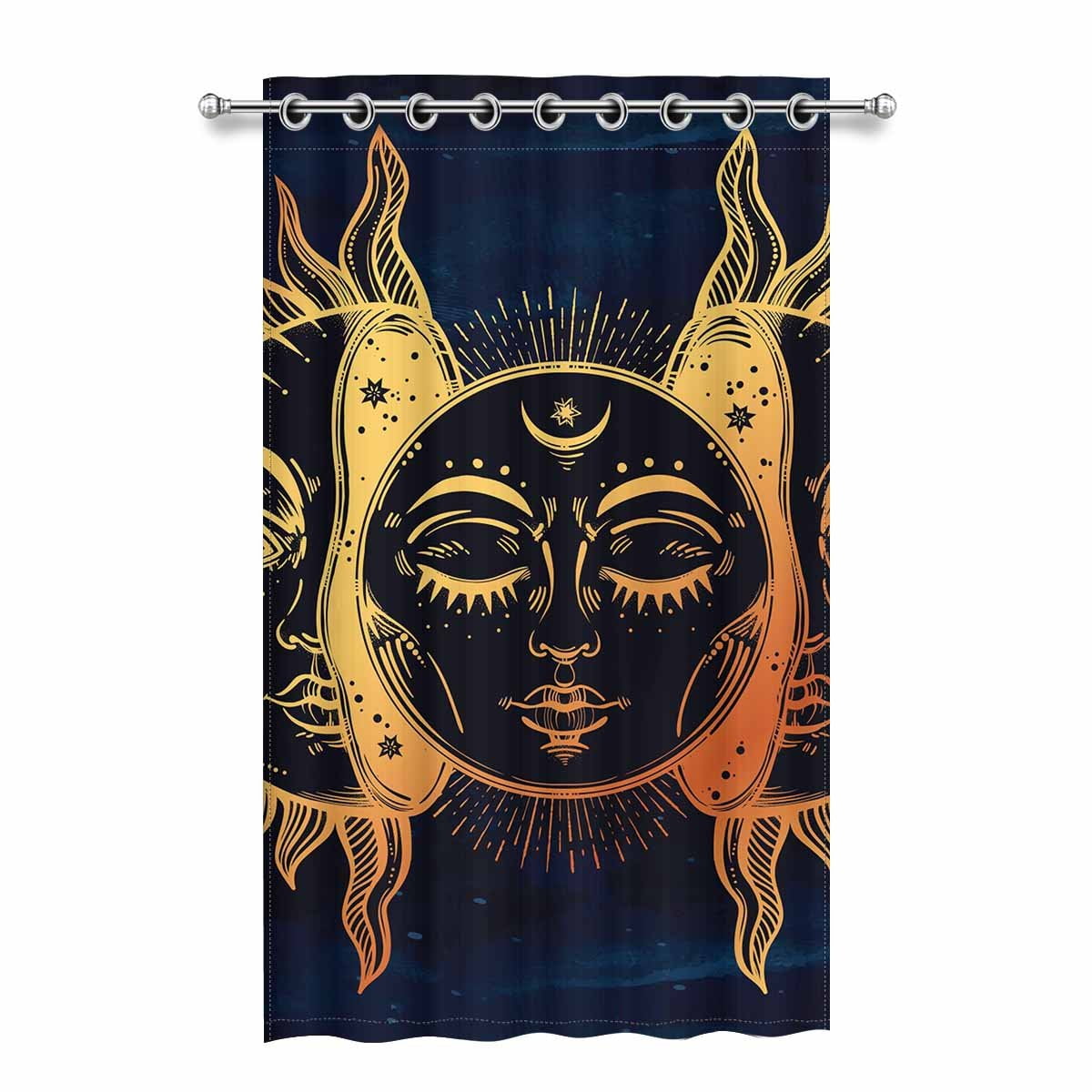 MKHERT Moon and Sun Blackout Window Curtain Drapes Bedroom Living Room ...