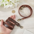 2PCS 23.62 Inch Genuine Leather Crossbody Strap Dark Brown Handbags ...