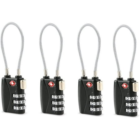Bail Travel Security Cable Luggage Combination Lock 3 Digit Password ...