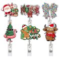 Cartoon Christmas Badge Holder with Metal Belt Clip Retractable ABS ...