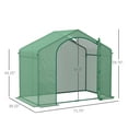 Portable Walk-in Greenhouse 6x3x5ft, PE Cover, Steel Frame Garden Hot ...