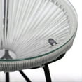 LeisureMod Montara Patio Acapulco Bistro Set With Side Table in Gray ...