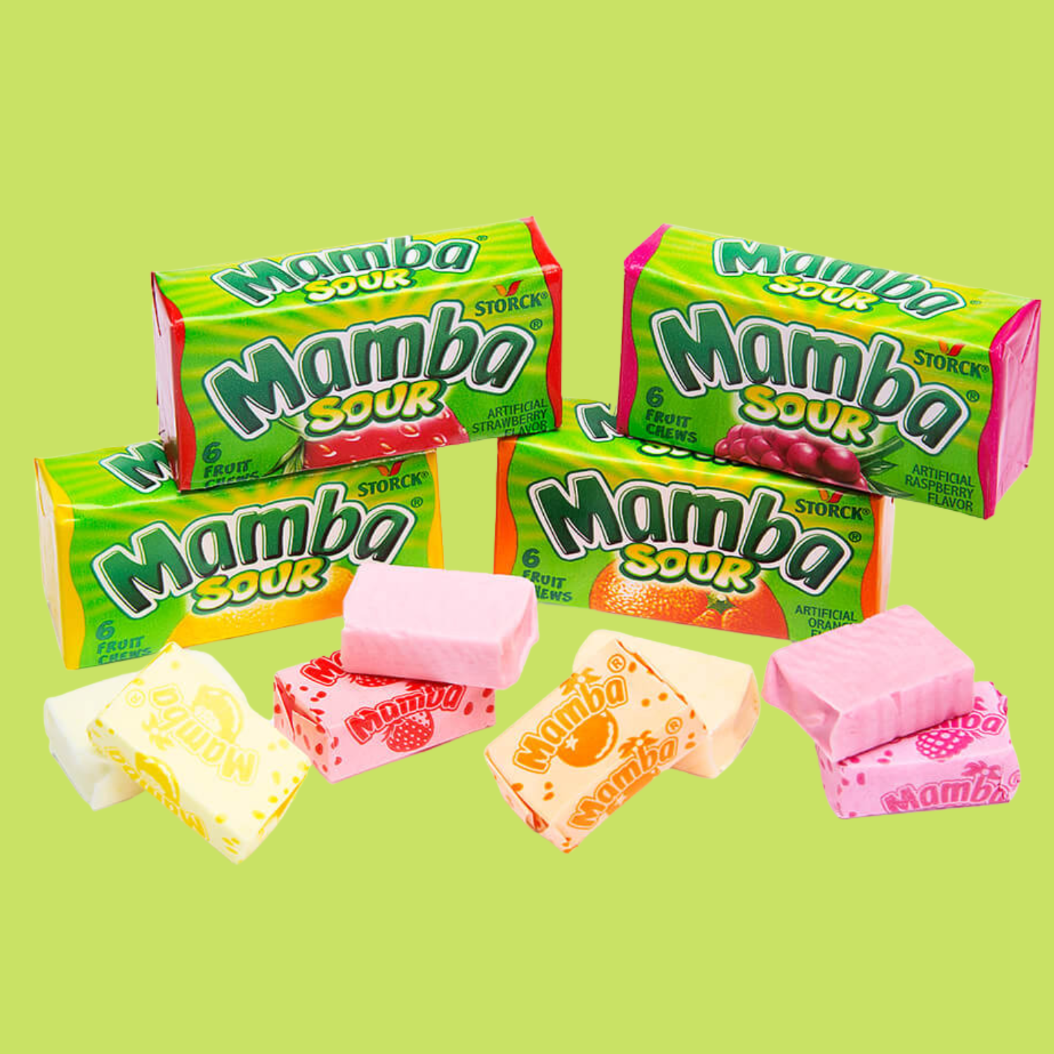 Mamba Sour 24 Fruit Chews Individually Wrapped Candy Mixed Flavors Assortment Bag Party Favors Treats Stocking Stuffer Gifts on Birthday Halloween Christmas Thanksgiving 3.73oz Pack of 3 Walmart