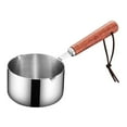 Rushawy 304 Stainless Steel Mini Soup Pot with Wooden Handle Milk Pan ...