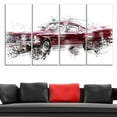 Design Art Wine Colored Muscle Car Canvas Wall Art - Walmart.ca