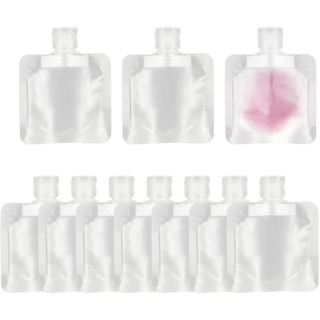 10 Pieces Refillable Empty Squeeze Pouches with Flip Cap Cosmetic ...
