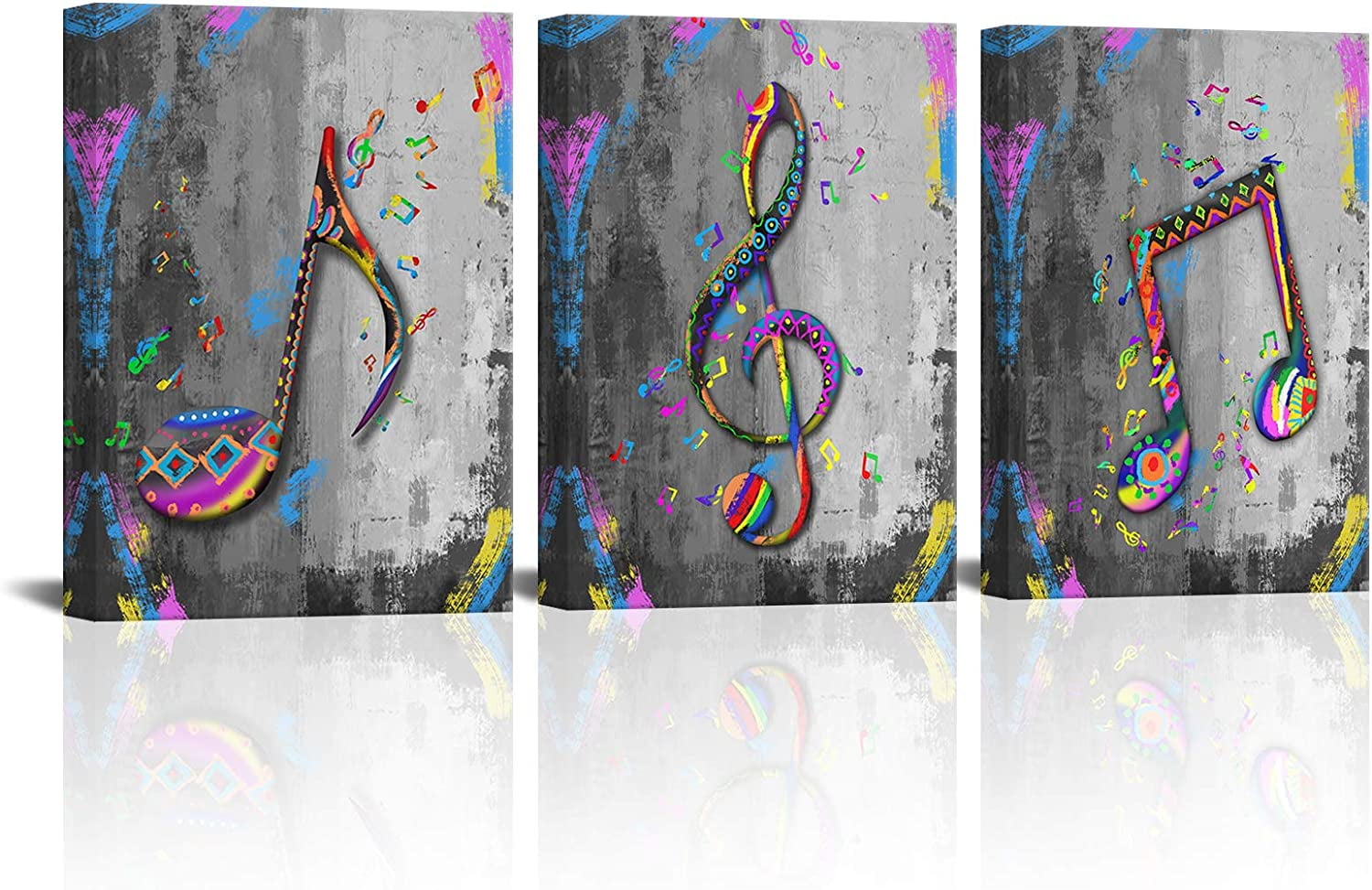 Colorful Music Note Art
