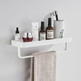 Bathroom Tempered Clear Glass Shelf with Towel Bar Wall Mounted 15.7 ...
