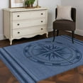 4x6 Area Rugs, Nautical Compass Non-Skid Rubber Backing Large Rectangle ...