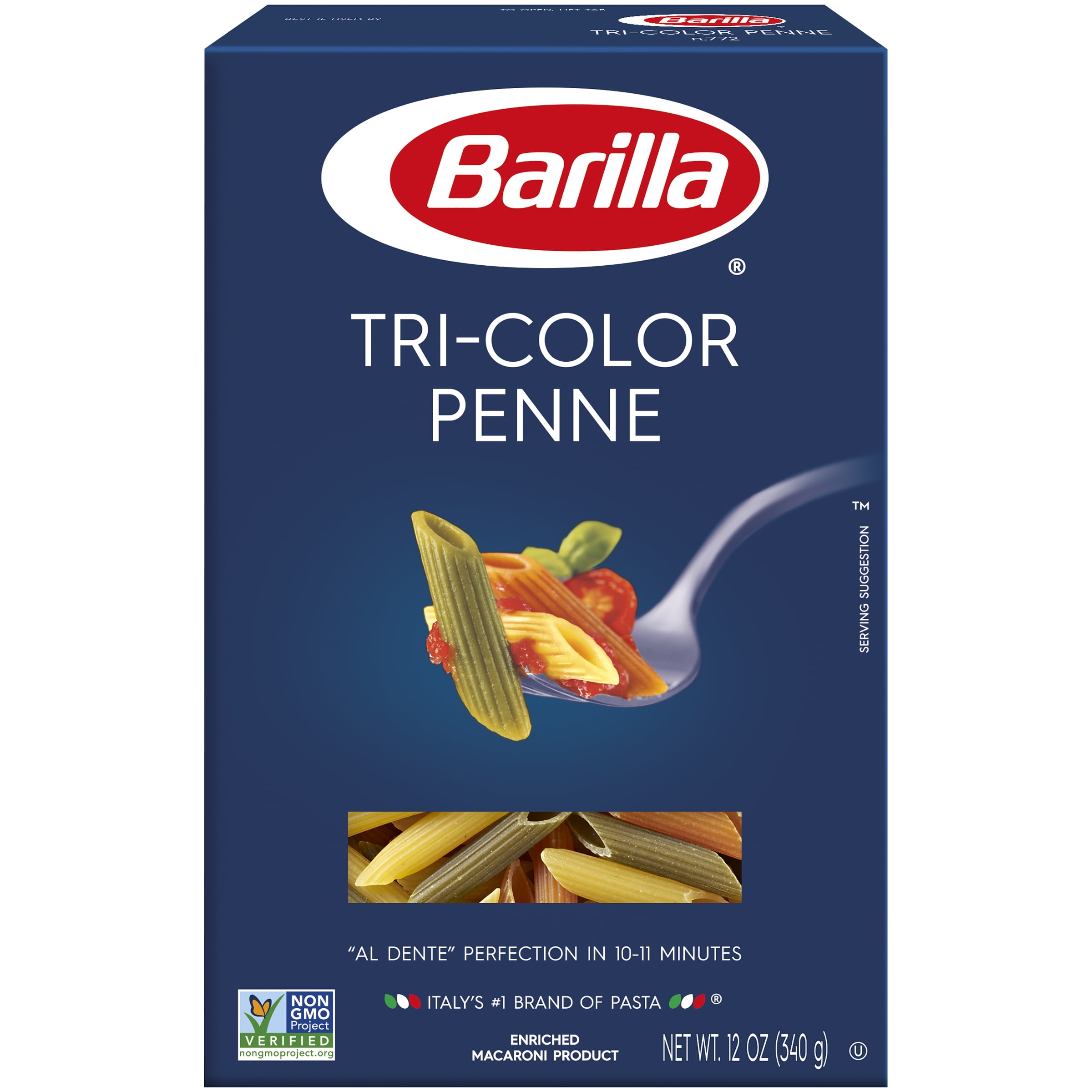 Barilla® Classic Blue Box Pasta Tri-Color Penne 12 oz - Walmart.com ...