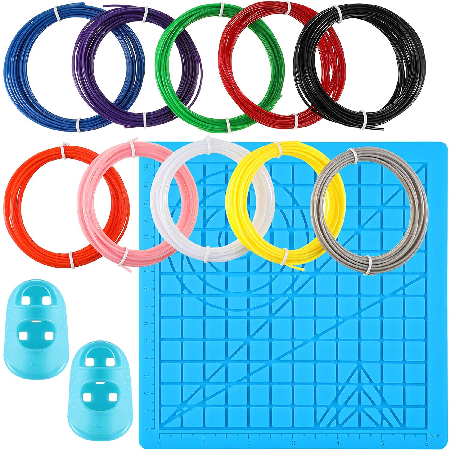 3D Printing Pen Mat Set, Silicone 3D Drawing Mat with 164 Feet 3D PLA ...