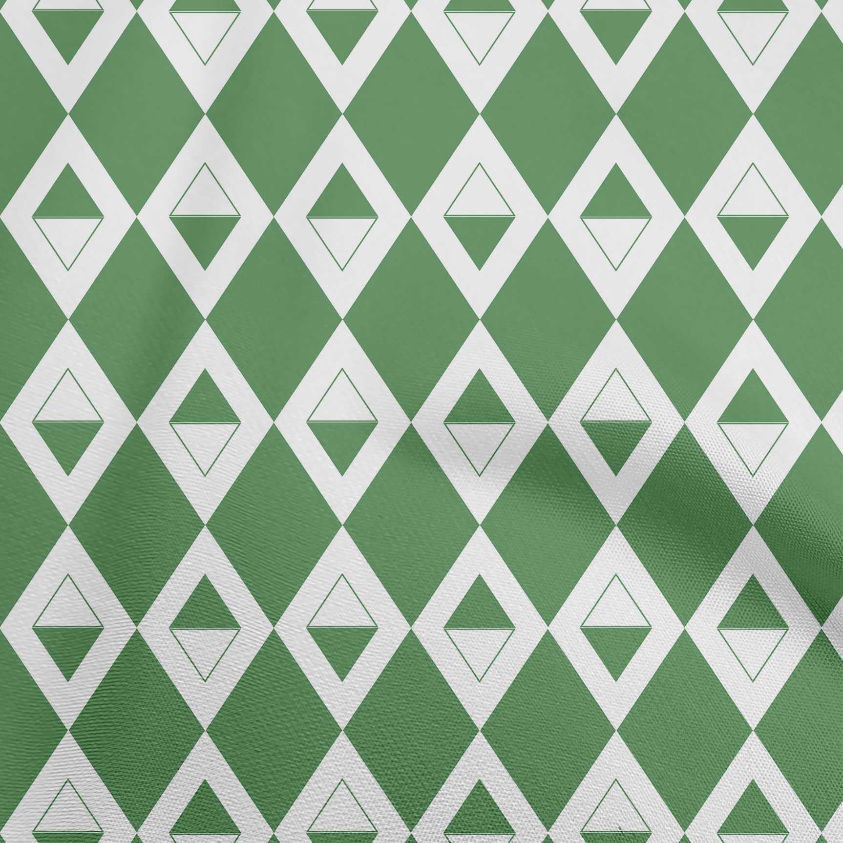 oneOone Viscose Jersey Green Fabric Check Argyle Fabric For Sewing ...