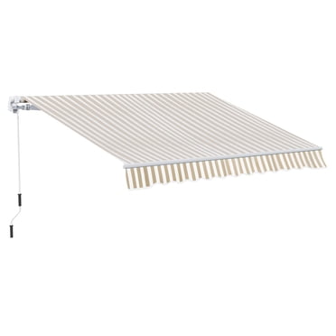 Outsunny 12‘ x 10‘ Retractable Awning Patio Awnings Sun Shade Shelter ...