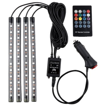 FunTech LED Music Sync Car Interior Under the dash Lights with Remote ...