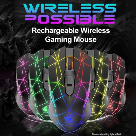 Mymisisa X9 Wireless RGB Luminous Mouse Rechargeable Silent Mechanical ...