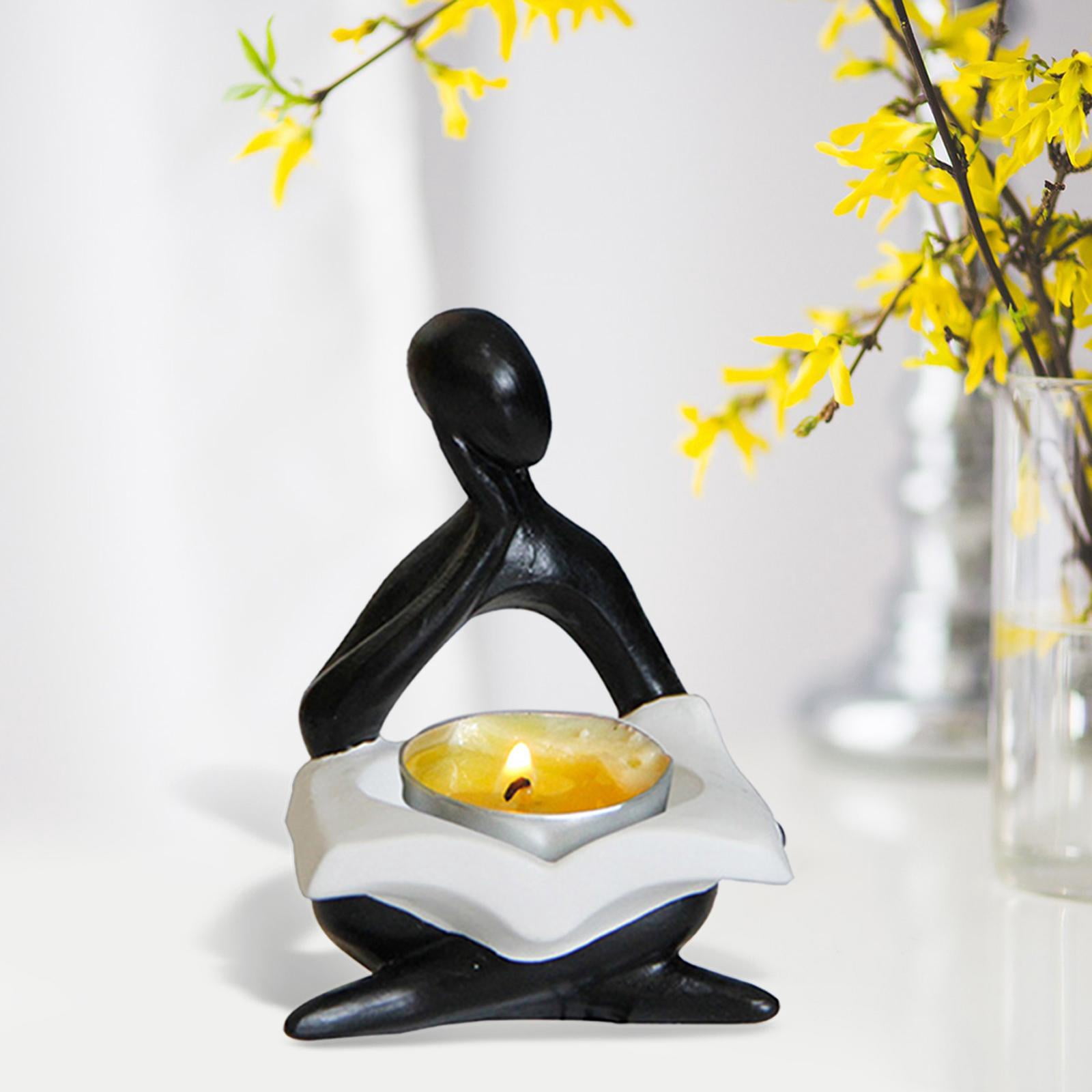 Nordic Candle Holder Thinker Statue Abstract Figurine Decorative Candle ...