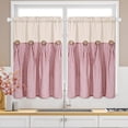 ASPMIZ Linen Kitchen Curtains 24 Inch Length, Farmhouse Boho Button ...