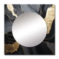 Designart "Minimalism Chrome Black And Gold Potteries" abstract spirals ...
