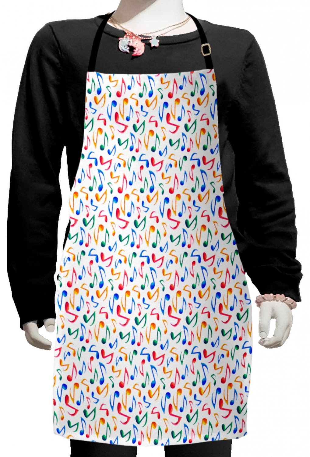 Music Kids Apron, Musical Notes Melody Kids Beats Watercolor Radio ...