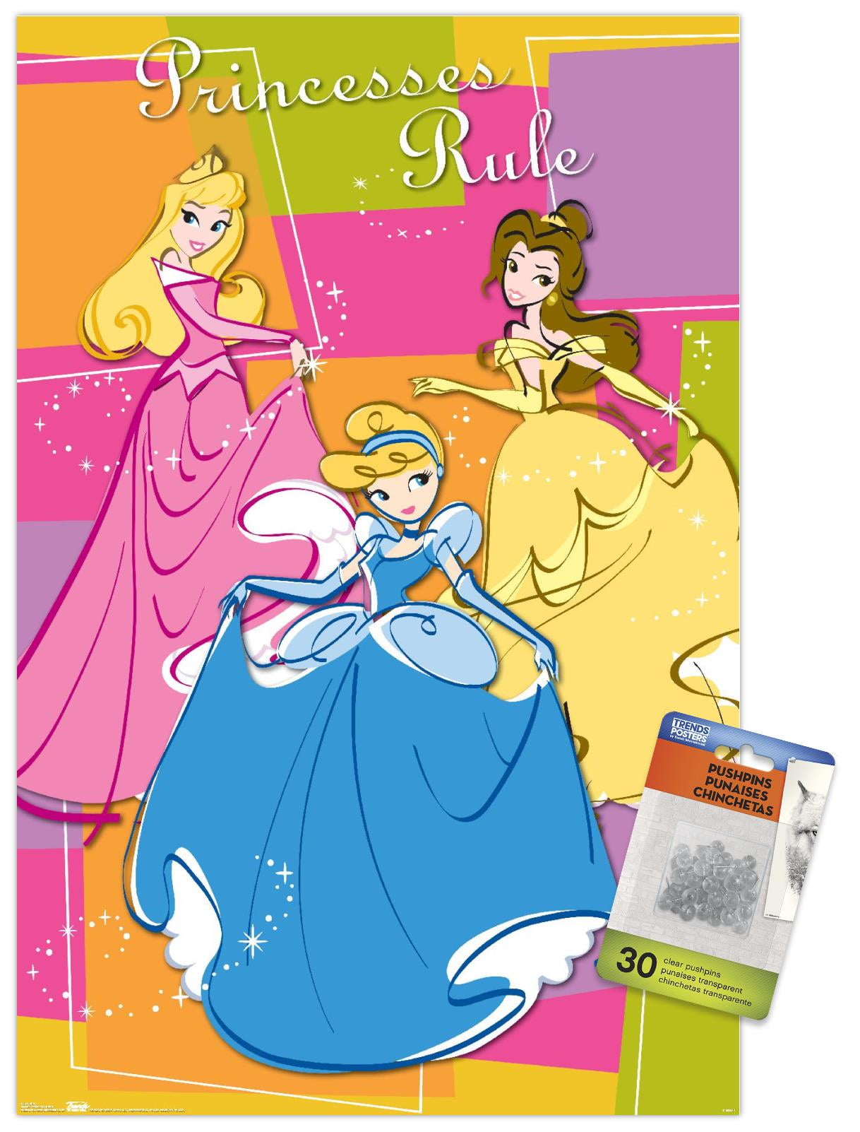 Disney Princess - Princess Rule Wall Poster with Push Pins, 14.725" x ...
