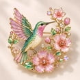 1pcs Hummingbird Enamel Flower Brooch Pin for Women, Cute Bird Floral ...