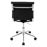 Master Contemporary Armless Adjustable Task Chair in White Faux Leather ...