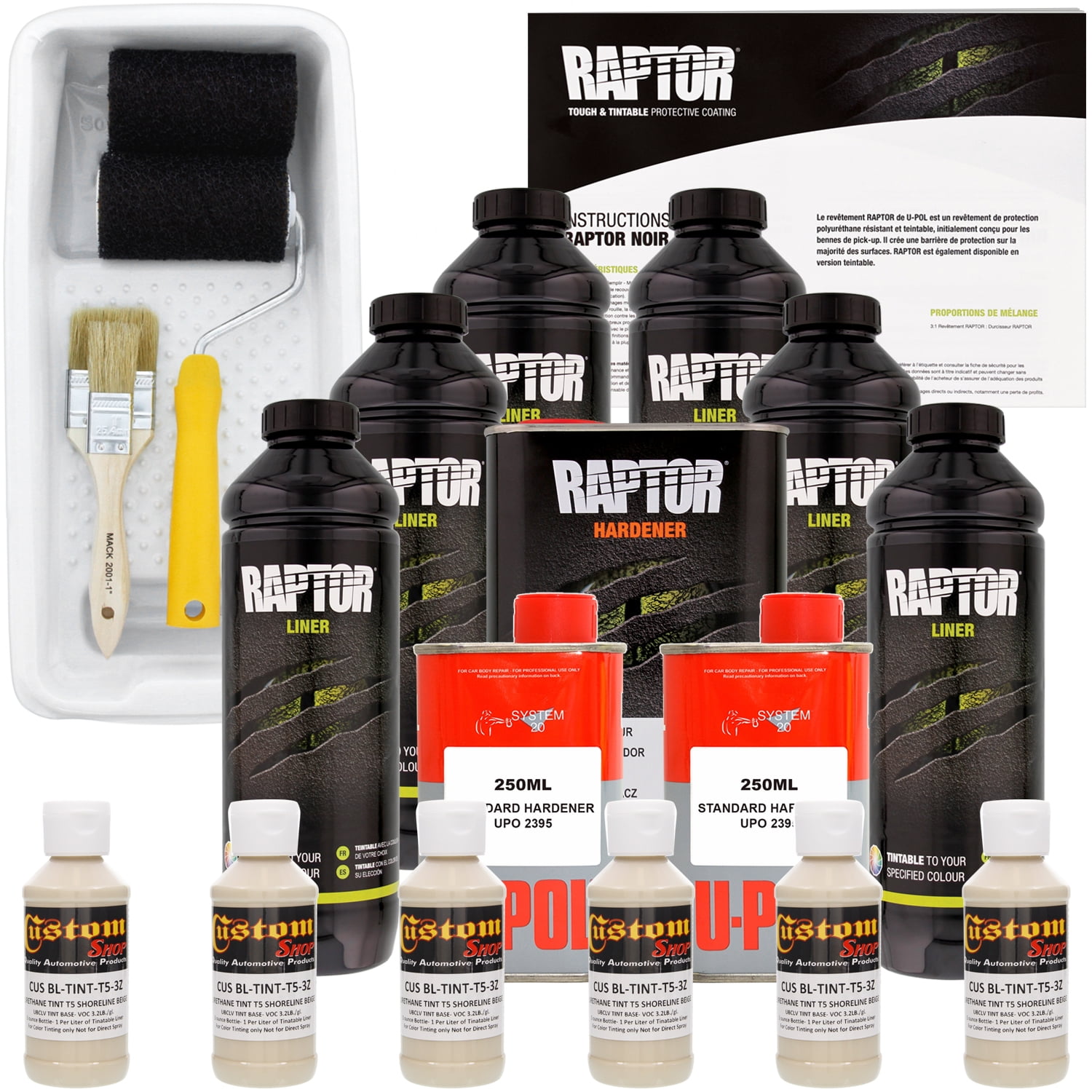 Raptor Shoreline Beige Urethane Spray-On Truck Bed Liner Roller Kit, 6 ...