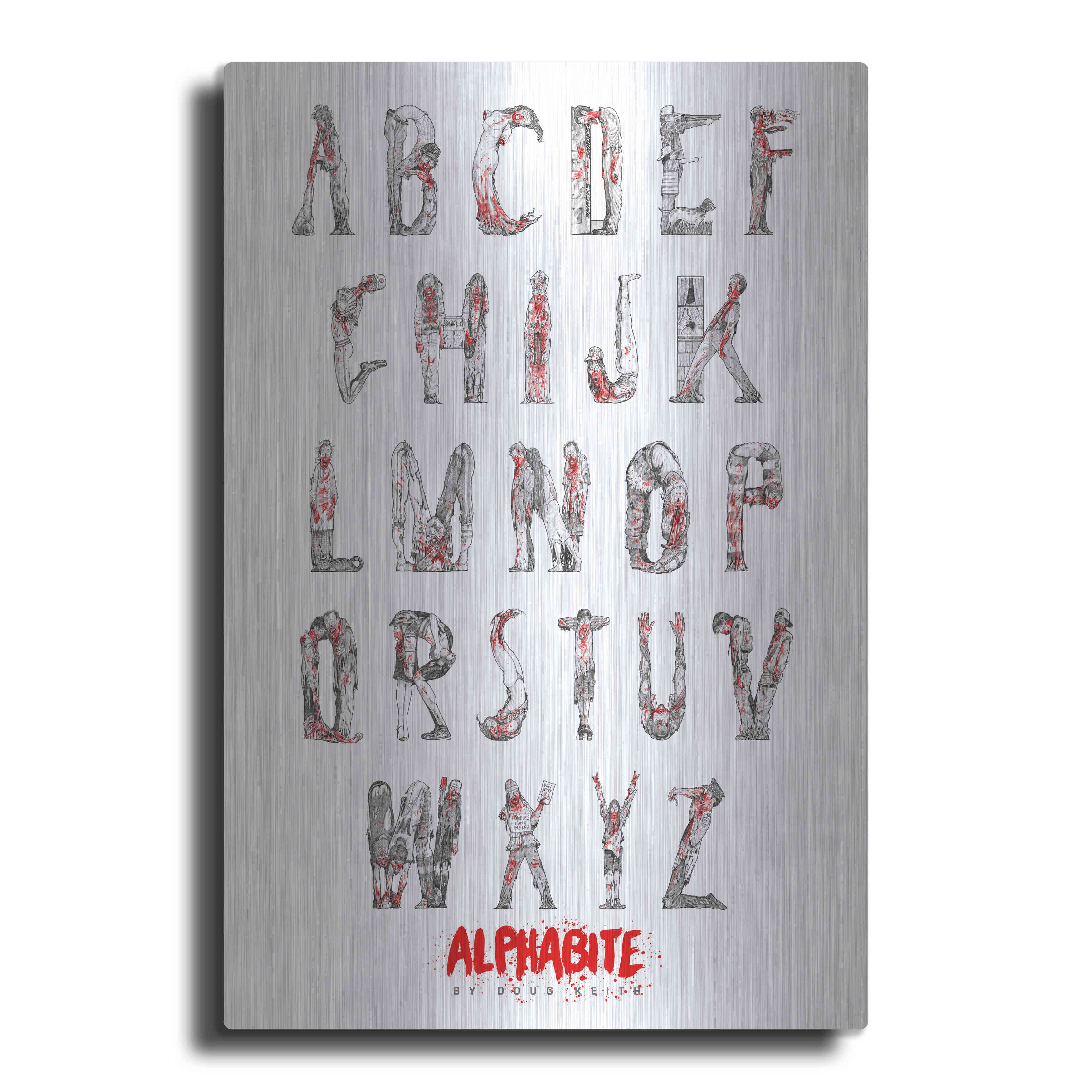 Luxe Metal Art 'Alphabite' by Doug Keith, Metal Wall Art, 24"x36 ...