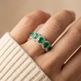 2wist Designs 925 Sterling Silver Halo Half Eternity Band Emerald Round ...