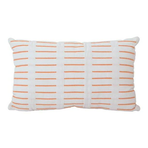 Home Essentials & Beyond 50860 14 in. Everyday White & Orange Textured ...