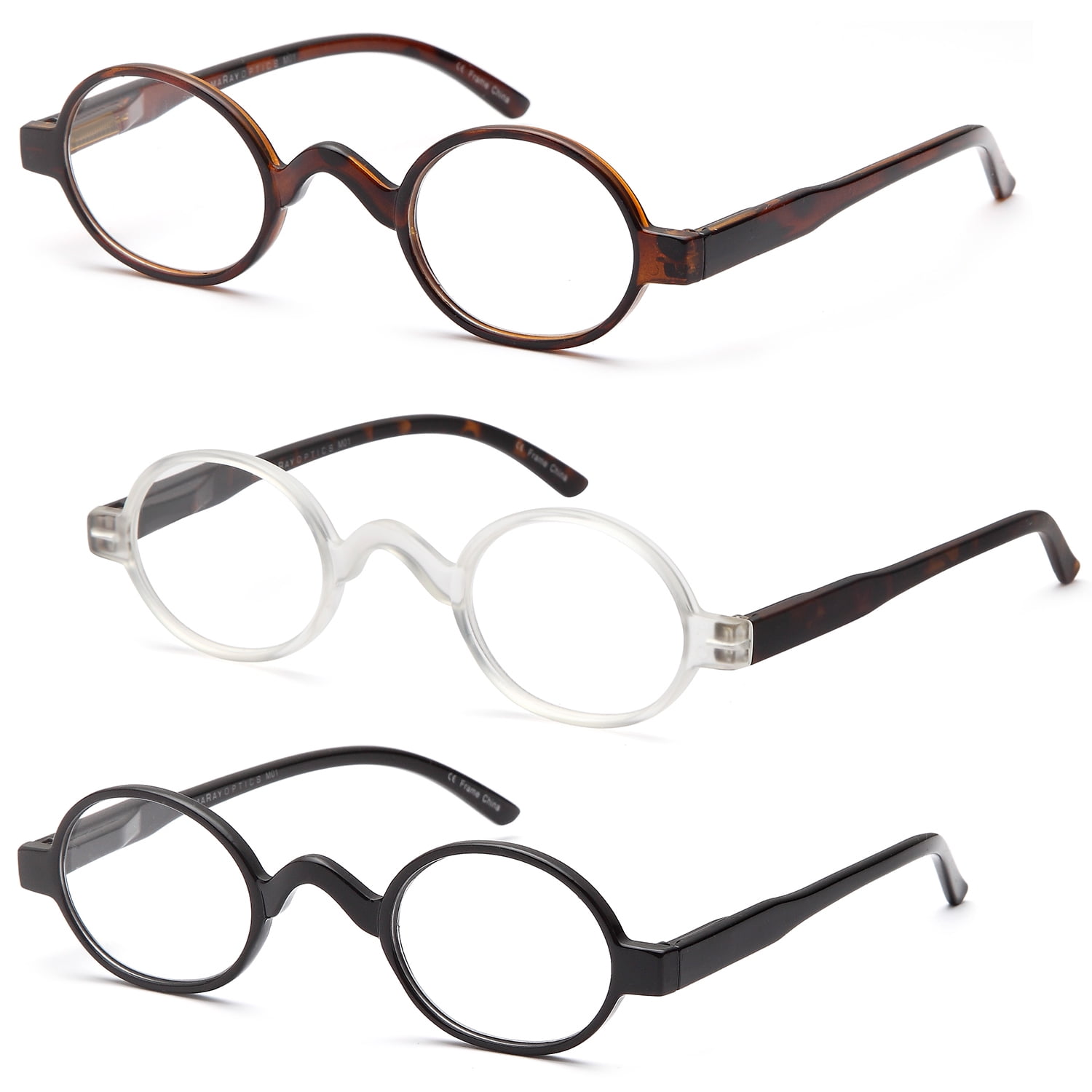 GAMMA RAY READERS 3 Pairs of The Musician Round Unisex Spring Hinge ...