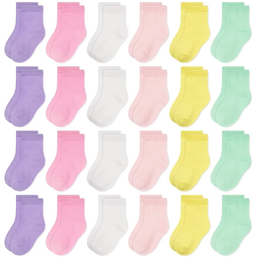 Kids Crew Socks, Mid Cut Socks for Toddler Kids Boys Girls(1-13 Years ...