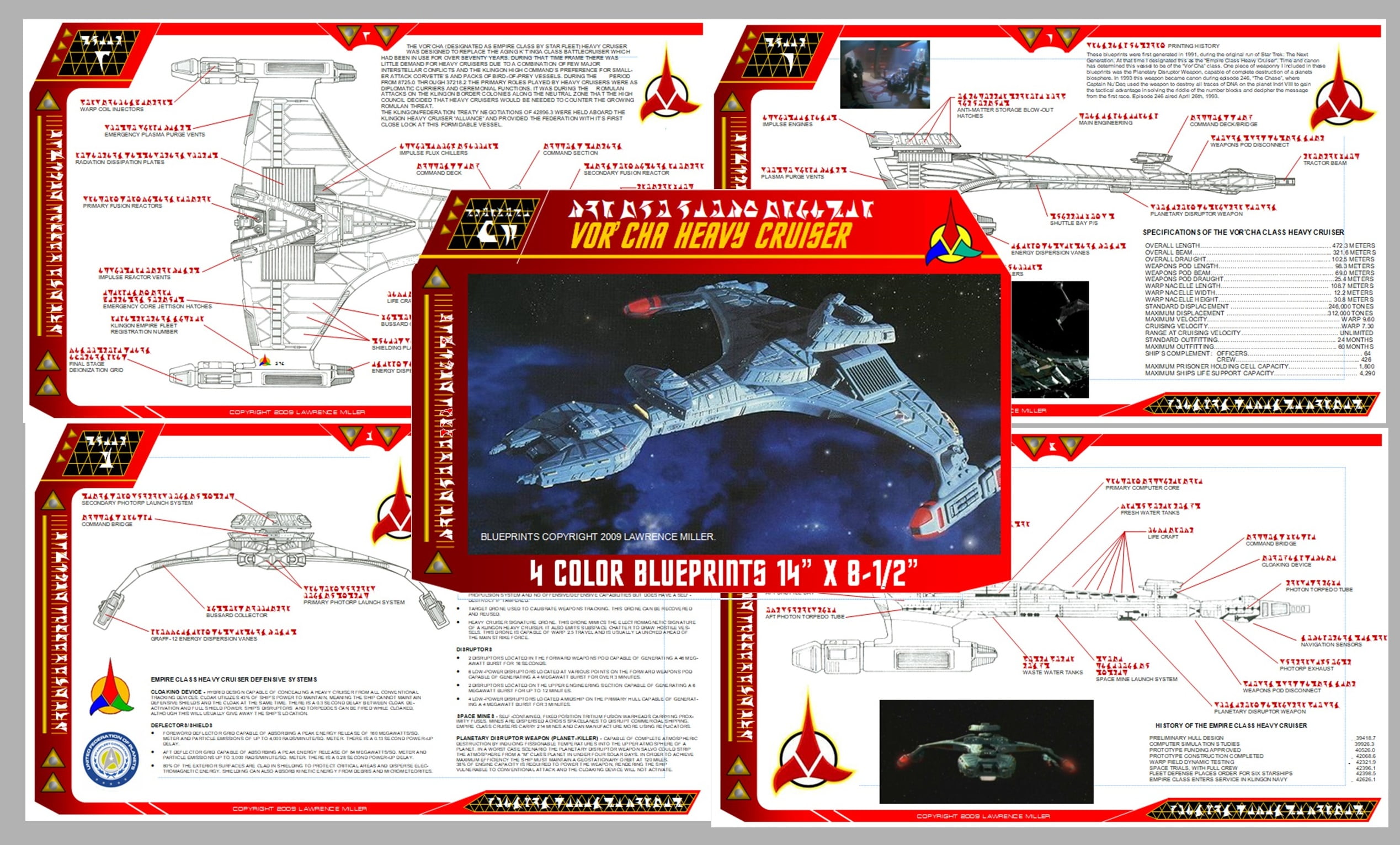 Klingon Vor'Cha Heavy Cruiser Blueprints - Walmart.com