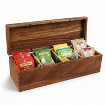 RoyalHouse Bamboo Tea Box: Drawer Storage Display Organizer with 12 ...