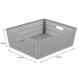 Simplify 2 Pack Slide 2 Stack It Plastic Shallow Storage Basket, Gray ...