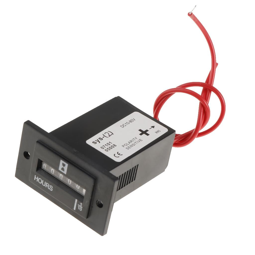 Medidor de contador de contador de horas de 10V-80V DC con cable para ...
