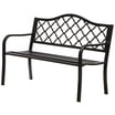 Gardenised Black Patio Garden Park Yard 50 in. Outdoor Steel Bench ...